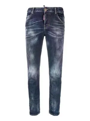 Dsquared2 Bleached Effect Skinny Jeans - Blue