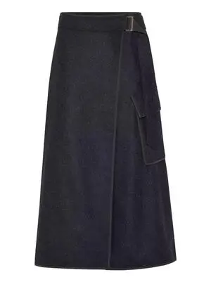 Brunello Cucinelli Wrap-design Midi Skirt - Black