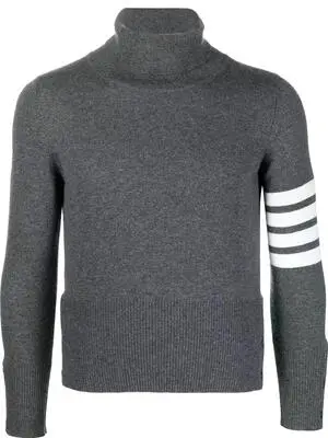 THOM BROWNE 4-Bar Stripe Cashmere Turtleneck