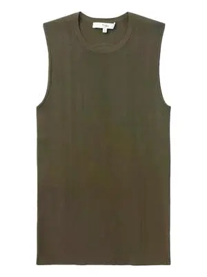 Tibi Cutout Detail Ribbed Sleeveless Top - Green