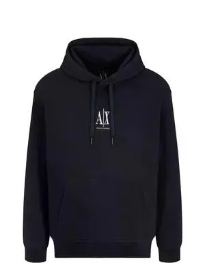 Armani Exchange Logo-detail Hoodie - Blue