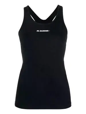 JIL SANDER Logo Print Tank Top - Black