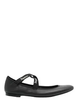 Repetto Joana Mary Jane Leather Ballerina Shoes - Black
