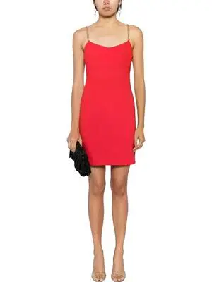 Michael Kors Embellished Crepe Slip Dress - Red