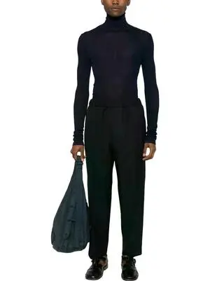 JIL SANDER Elasticated Waistband Cropped Leg Trousers - Blue
