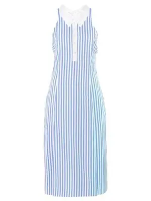 Thom Browne Striped Midi Dress - Blue