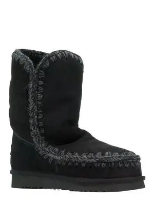 Mou Woven Detail Boots - Black