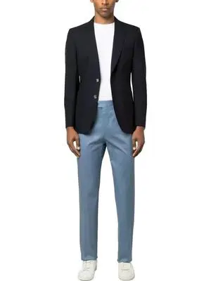 FURSAC Long-sleeved Virgin Wool Blazer - Blue