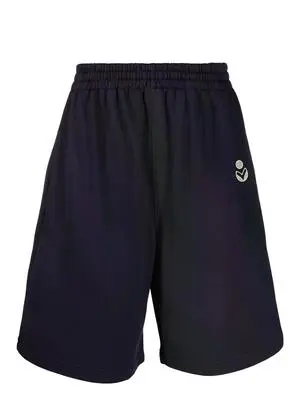 MARANT Logo Embroidered Track Shorts - Blue