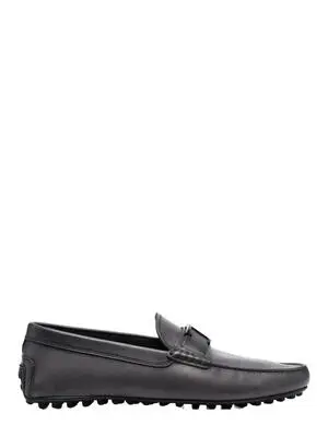 TOD'S T Timeless City Leather Loafers - Grey