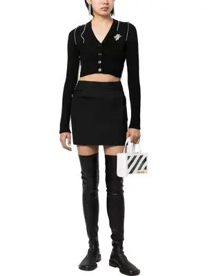 Off-White Outline Cropped Cardigan - Black