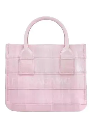 FERRAGAMO Ferragamo Small Tote Bag With Signature Logo Print Pink
