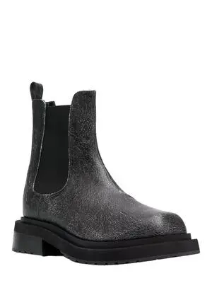 Eckhaus Latta Mike" Cracked-effect Leather Chelsea Boots - Black