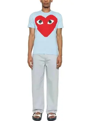 Play Comme Des Garcon Comme Des Garçons Play Heart Print T-Shirt Blue