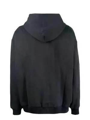 Buscemi Logo-plaque Cotton Hoodie Grey