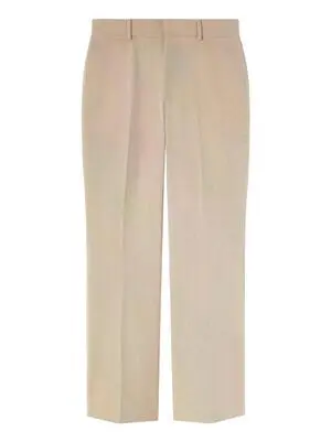 PALM ANGELS Palm Angels Retro Flare Cotton Trousers - Beige