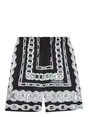 Versace Medusa Chains Silk Shorts - Black