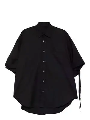 MARINA YEE Wool Shirt With Dart Detailing And Strap Embellishments - Black