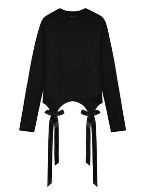 Simone Rocha Bow Detail Long Sleeve T-shirt - Black
