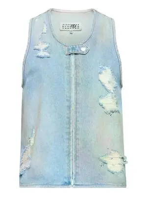 MAISON MARGIELA Distressed Denim Waistcoat - Blue