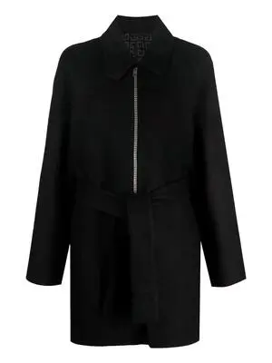 Givenchy Belted Coat With Signature 4g Motif - Black