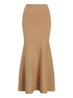 PATOU Patou Peplum Hem Maxi Skirt Brown