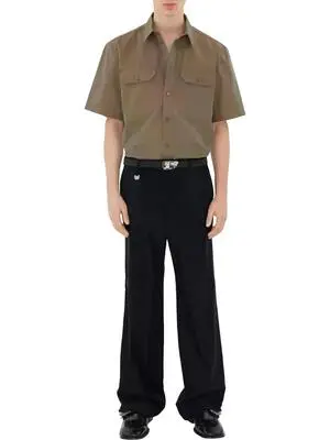 Burberry Flap-pocket Cotton Shirt - Brown