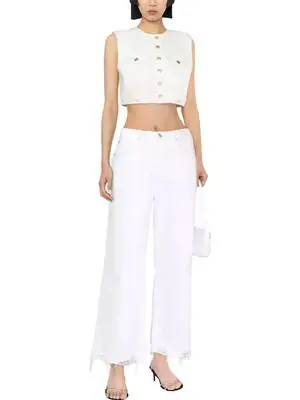 COURREGES Cropped Denim Vest - White