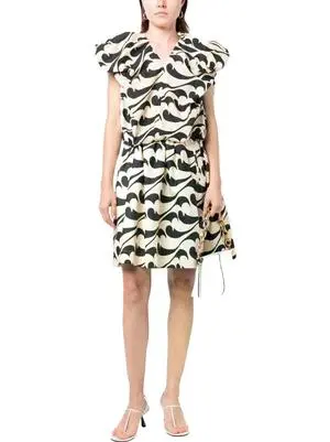 JNBY JNBY Abstract Pattern Cotton A-Line Midi Skirt