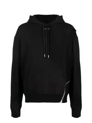 HELIOT EMIL Zipped Organic Cotton Hoodie - Black