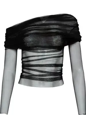 Christopher Esber Veiled Silk Top - Black