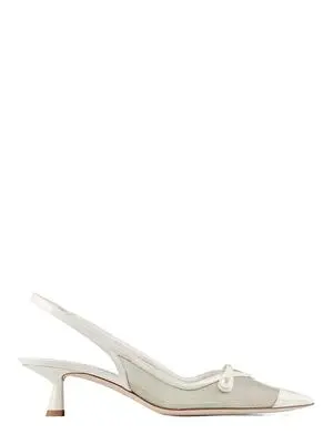 JIMMY CHOO Amita 45mm Slingback Pumps - Silver