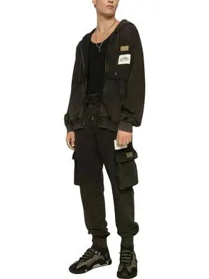 Dolce & Gabbana Logo Patch Tapered Cargo Trousers - Black