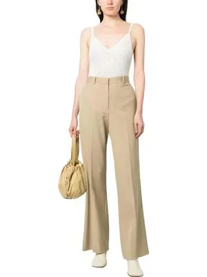 BARRIE Spaghetti Strap V-neck Cashmere Top - Neutrals