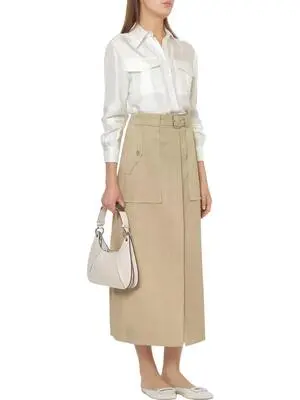 Alberta Ferretti Alberta Ferretti Buckled Straight Skirt Neutrals