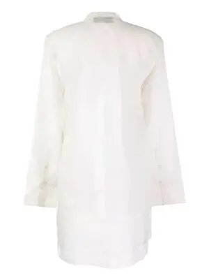 RÓHE Band Collar Button-up Blouse - Neutrals