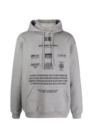 VTMNTS Graphic Print Cotton Hoodie - Grey