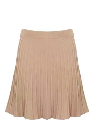 YVES SALOMON Pleated Mini Skirt - Neutrals