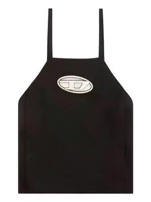 DIESEL® Diesel Black Wool Blend Cut-Out Halterneck Top