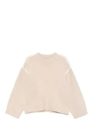 TOTÊME Embroidered-Trim Knit Sweater