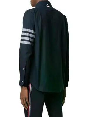 Thom Browne Flannel 4-bar Long-sleeve Shirt Blue