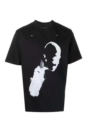 HELIOT EMIL Graphic-print Cotton T-shirt - Black