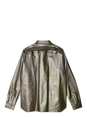 Rick Owens Fogpocket High-shine Shirt Jacket - Silver