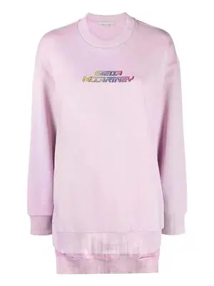Stella McCartney Logo-print Side Slit Sweatshirt - Pink