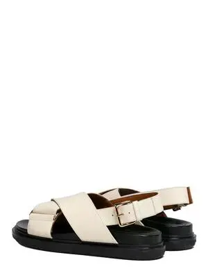 Marni Fussbett Leather Sandals - Neutrals