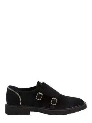 GIUSEPPE ZANOTTI Johnny Zip-trimmed Monk Strap Shoes - Black