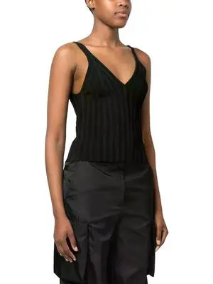 Helmut Lang Angela V-neck Knitted Top - Black