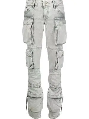 Attico Light Cotton Cargo Jeans - Grey