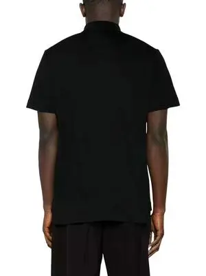 Givenchy Embroidered-monogram Cotton Polo Shirt - Black