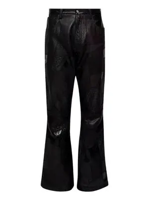 EARTHLING VIP Patchwork Flared Trousers - Black